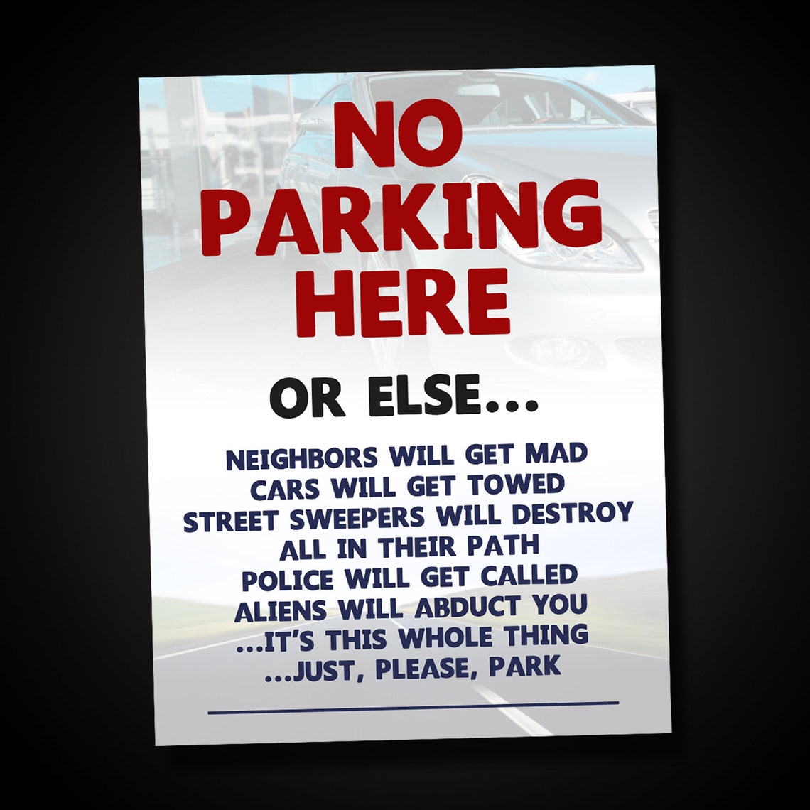 No Parking Here Sign Humorous - Etsy