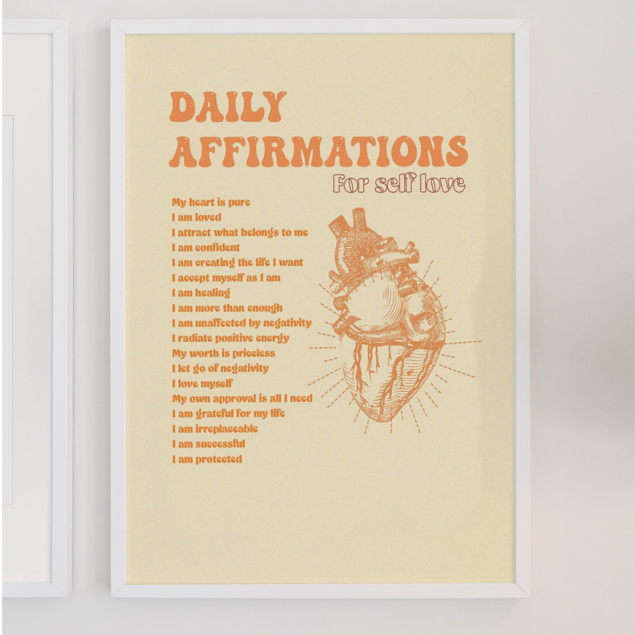Retro Daily Affirmations Poster, Grainy Retro Dorm Wall Art, Inspiring ...