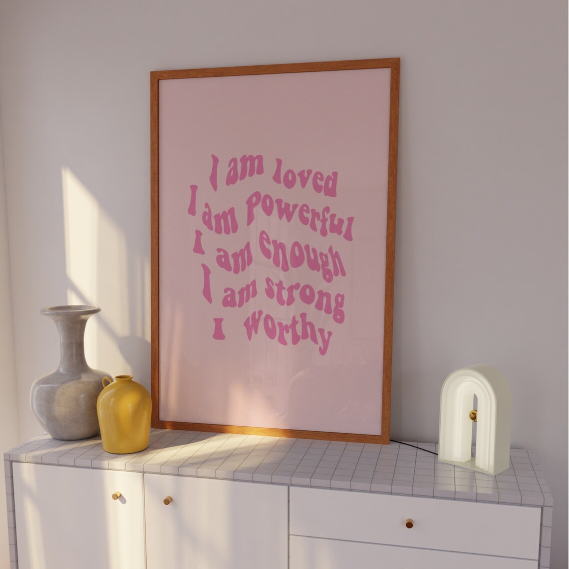 Pink Retro Poster Set of 5, Inspirational Poster Set, Grainy Gradient ...