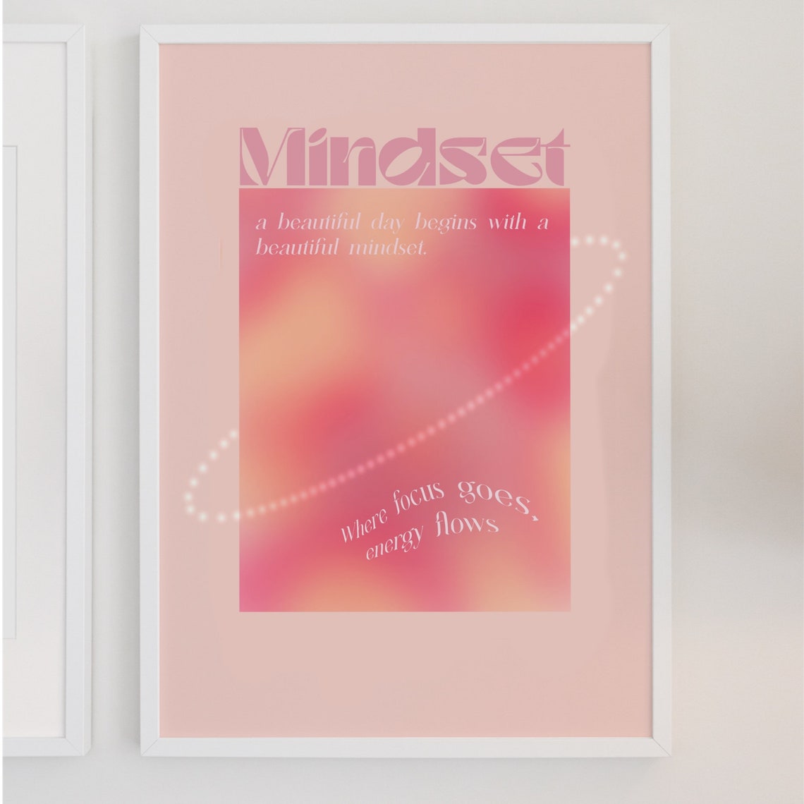 Pink Retro Mindset Print Positivity Poster Retro Aura Quote - Etsy