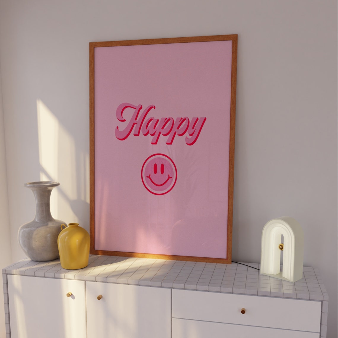 Pink Retro Poster Set of 5, Inspirational Poster Set, Grainy Gradient ...