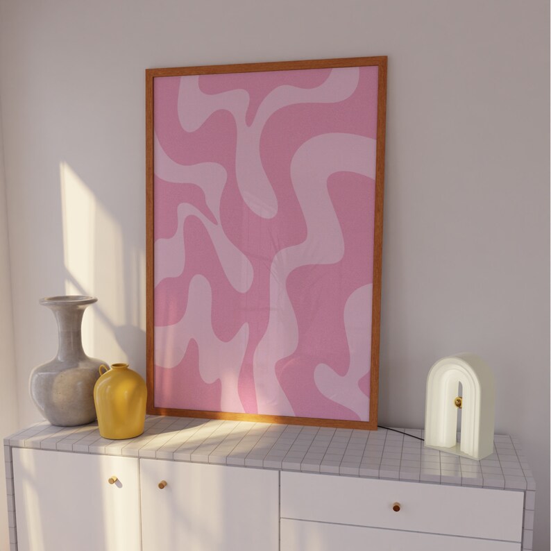 Pink Retro Poster Set of 5, Inspirational Poster Set, Grainy Gradient ...