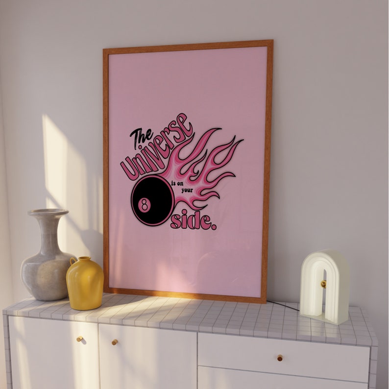 Pink Retro Poster Set of 5, Inspirational Poster Set, Grainy Gradient ...