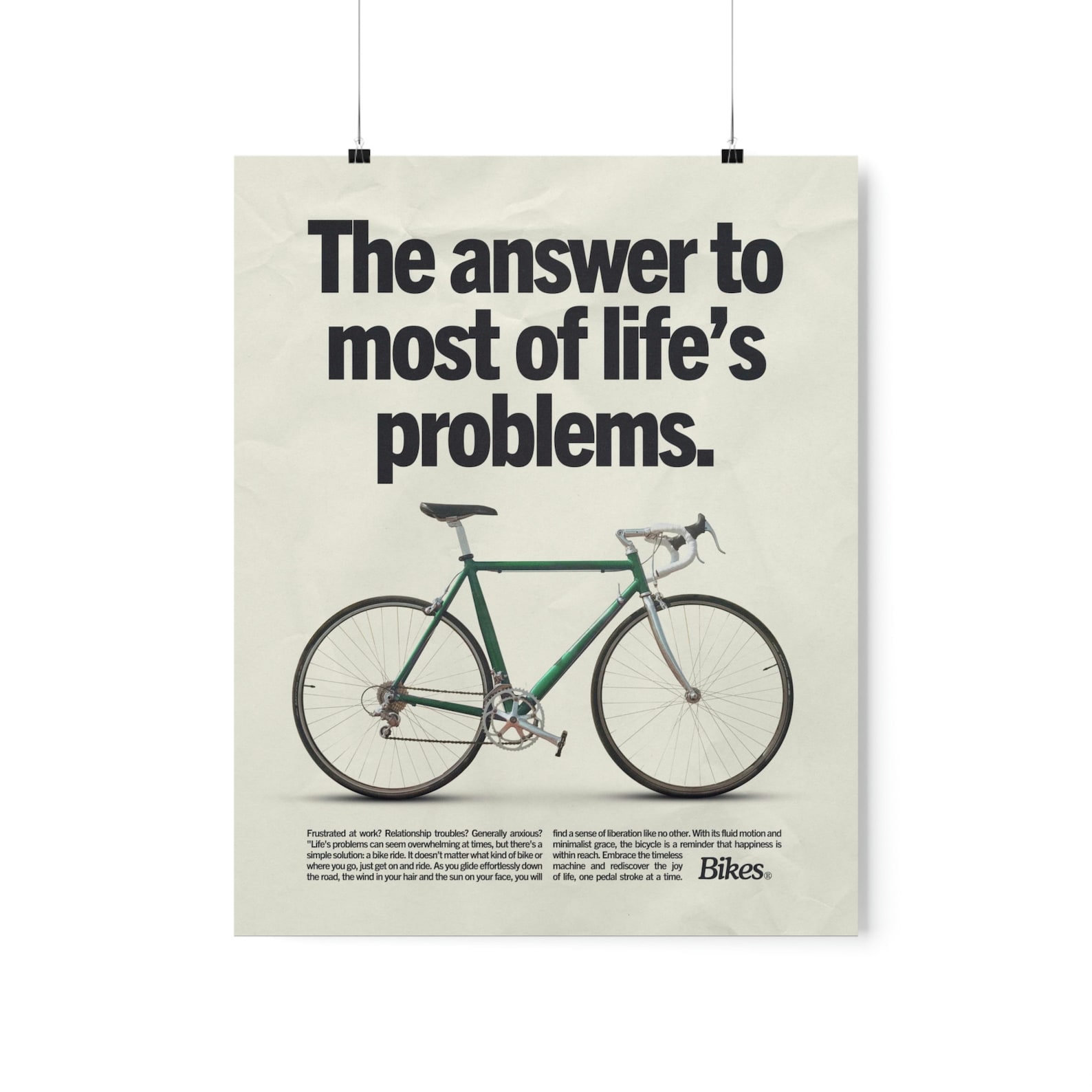 Bikes Vintage Ad Style Original Poster, Cycling Print in 3 Sizes - Etsy