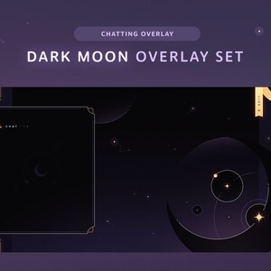 Dark Moon: Animated Vtuber Overlay Pack Minimal, Starry, Elegant Theme ...