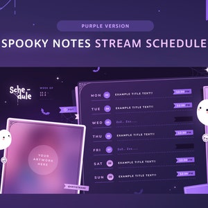 Spooky Notes: Stream Schedule Template Cute Purple/grey Halloween ...