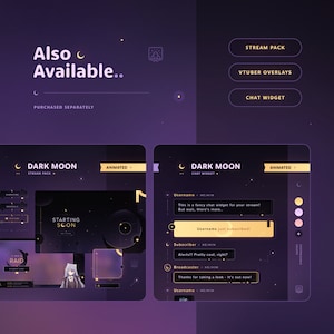 Dark Moon: Animated Stream Alerts • Minimal, Starry, Elegant Themed ...