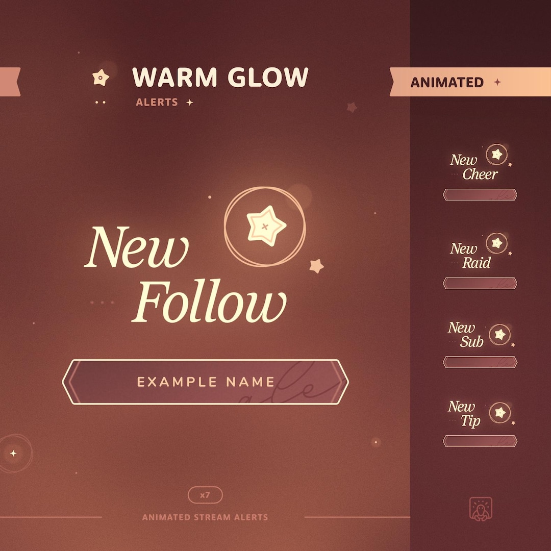 Warm Glow: Animated Stream Alerts • Minimal, Cozy, Starry Themed Twitch ...