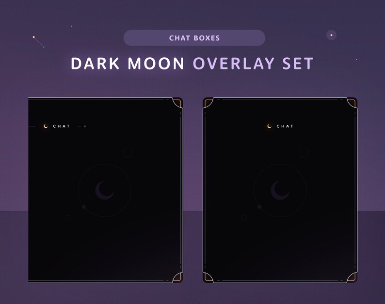 Dark Moon: Animated Vtuber Overlay Pack Minimal Starry - Etsy