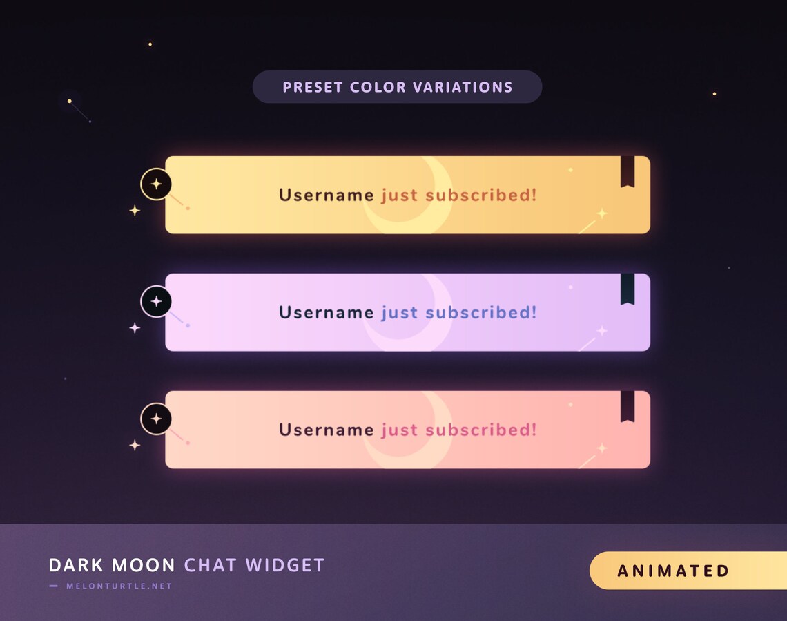Dark Moon: Chat Widget Minimal Starry Elegant Theme Chat - Etsy