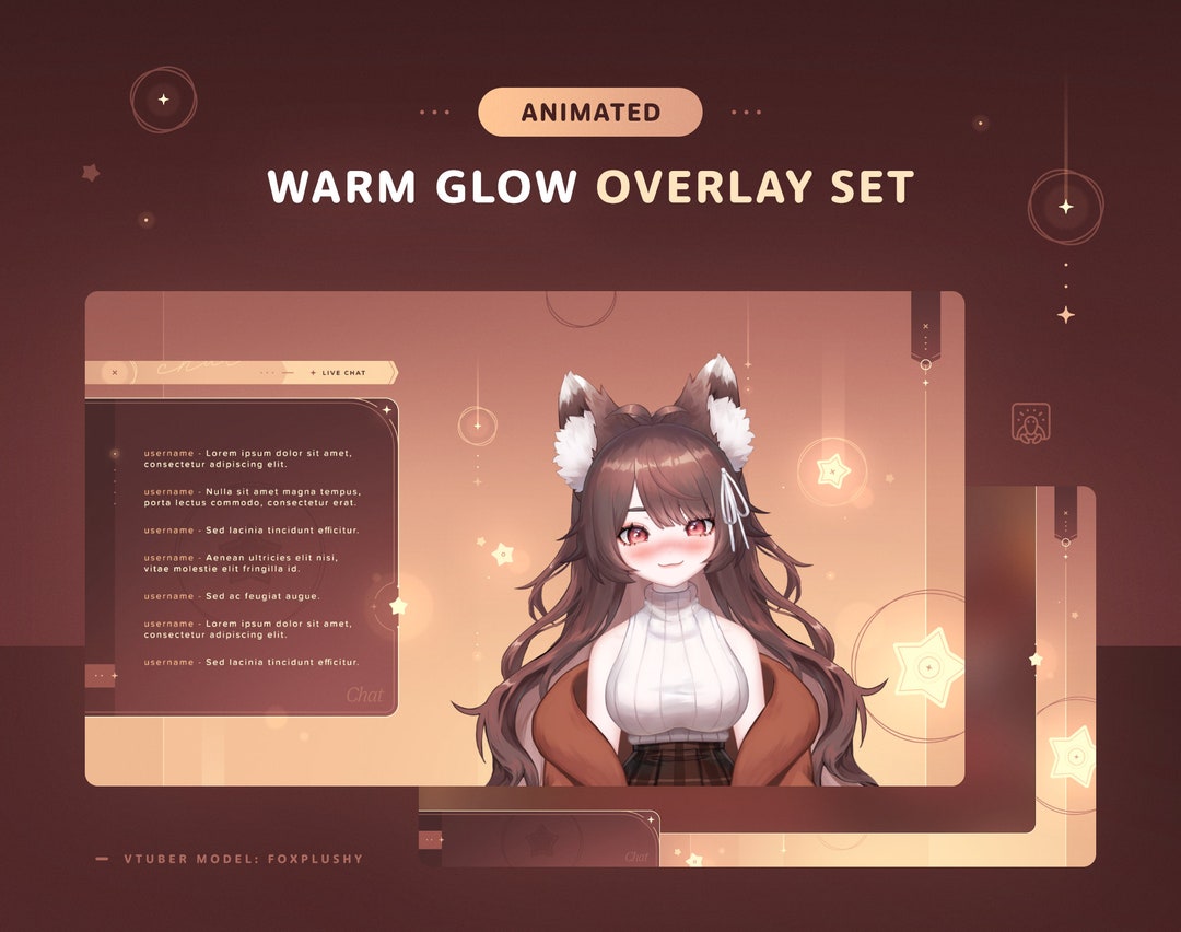 Warm Glow: Animated Vtuber Overlay Pack Minimal Comfy - Etsy Australia