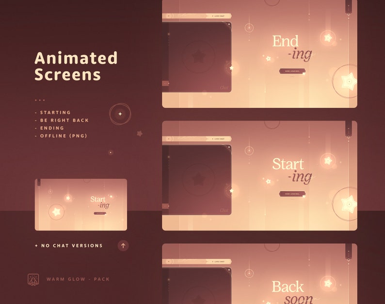 Warm Glow: Animated Stream Pack • Minimal, Cozy, Starry Theme ...