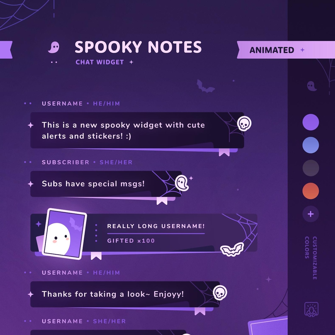 Spooky Notes: Chat Widget • Cute Halloween, Ghost Theme • Chat Box With ...