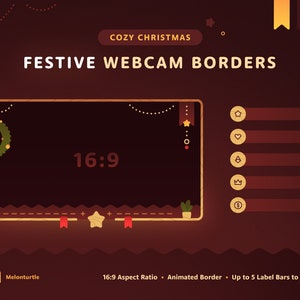 Festive Animated Webcam Border Bundle Pack • Winter Night + Cozy ...