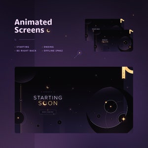 Dark Moon: Animated Stream Pack • Minimal, Starry, Elegant Theme ...
