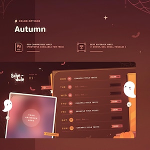 Spooky Notes: Stream Schedule Template • Cute Autumn / Halloween ...