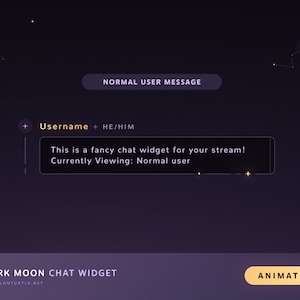 Dark Moon: Chat Widget Minimal, Starry, Elegant Theme Chat Box With ...