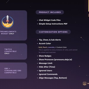 Dark Moon: Chat Widget Minimal, Starry, Elegant Theme Chat Box With ...