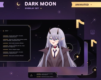 Warm Glow: Animated Vtuber Overlay Pack • Minimal, Cozy, Starry Theme • Chatting & Gaming Scenes ...