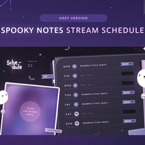Spooky Notes: Stream Schedule Template Cute Purple/grey Halloween ...