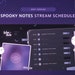 Spooky Notes: Stream Schedule Template Cute Purple/grey Halloween ...