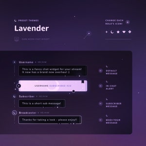 Dark Moon: Chat Widget • Minimal, Starry, Celestial Theme • Chat Box ...