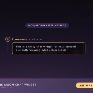 Dark Moon: Chat Widget Minimal, Starry, Elegant Theme Chat Box With ...