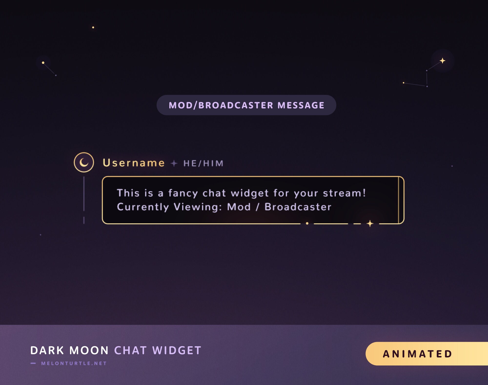 Dark Moon: Chat Widget Minimal Starry Elegant Theme Chat - Etsy UK