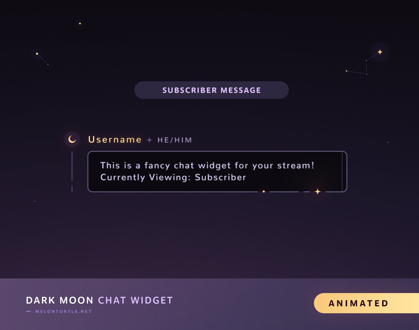 Dark Moon: Chat Widget Minimal Starry Elegant Theme Chat - Etsy