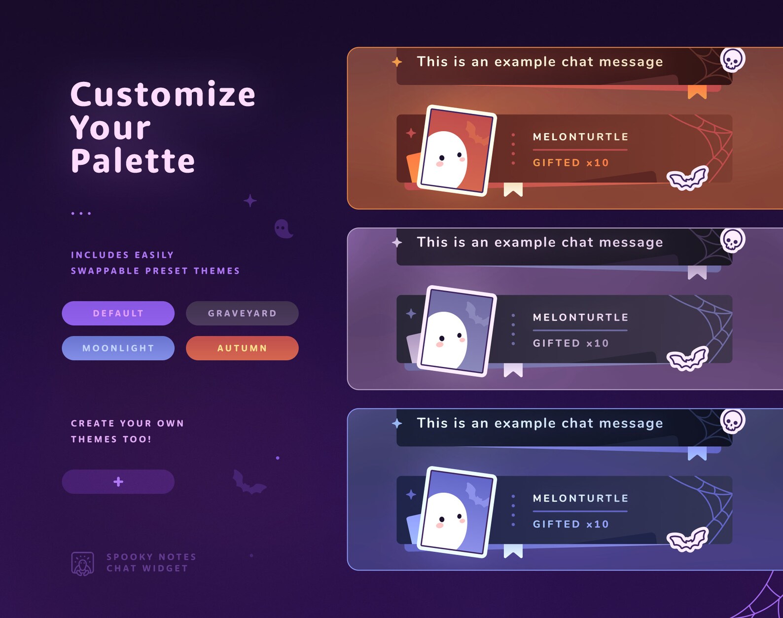 Spooky Notes: Chat Widget • Cute Halloween, Ghost Theme • Chat Box With ...