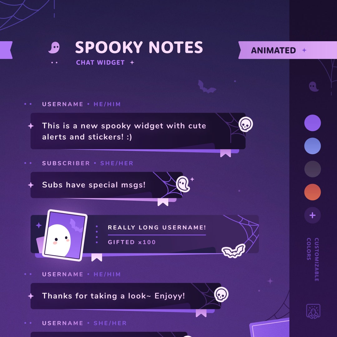 Spooky Notes: Chat Widget Cute Halloween, Ghost Theme Chat Box With ...