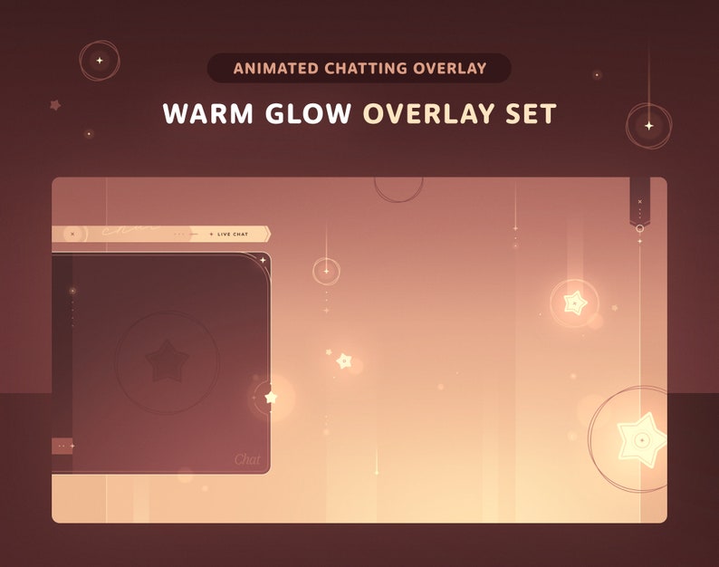 Warm Glow: Animated Vtuber Overlay Pack • Minimal, Cozy, Starry Theme ...