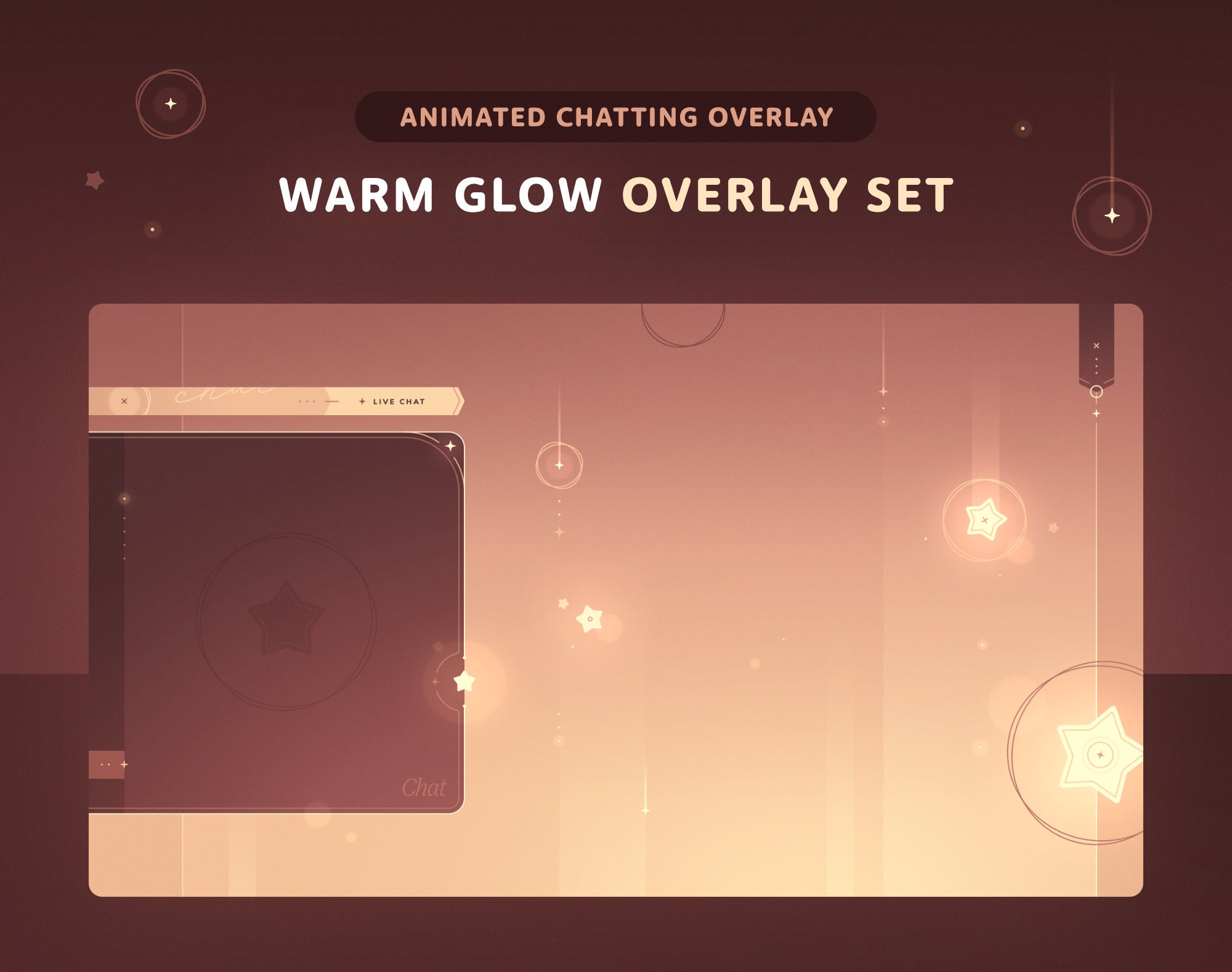 Warm Glow: Animated Vtuber Overlay Pack Minimal Comfy - Etsy Australia
