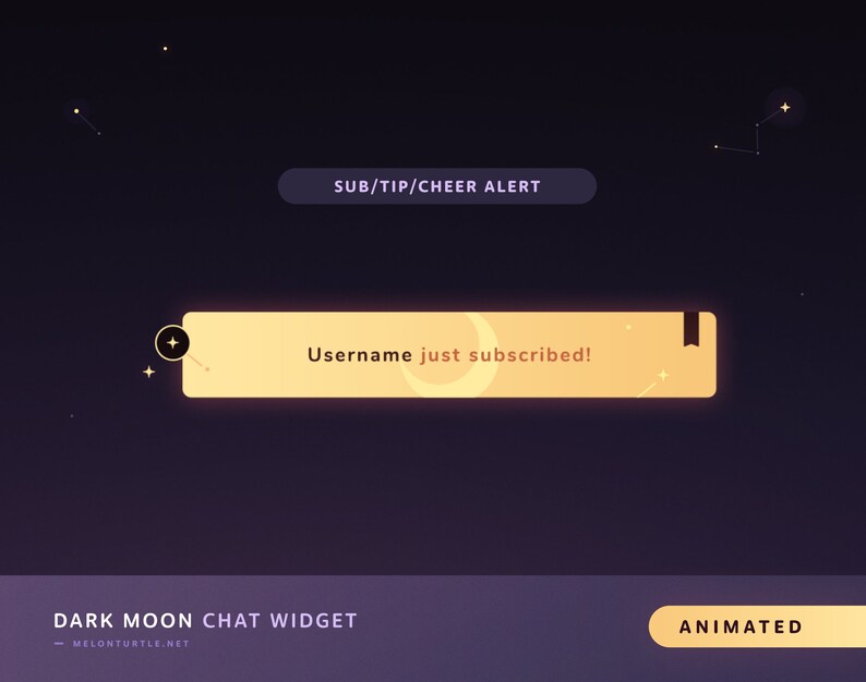Dark Moon: Chat Widget Minimal Starry Elegant Theme Chat - Etsy