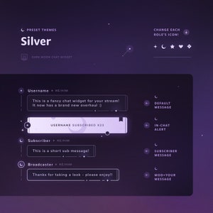 Dark Moon: Chat Widget • Minimal, Starry, Celestial Theme • Chat Box ...