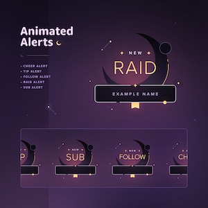 Dark Moon: Animated Stream Alerts • Minimal, Starry, Elegant Themed ...
