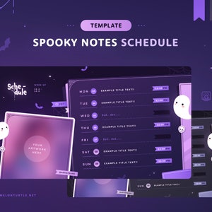 Spooky Notes: Stream Schedule Template Cute Purple/grey - Etsy