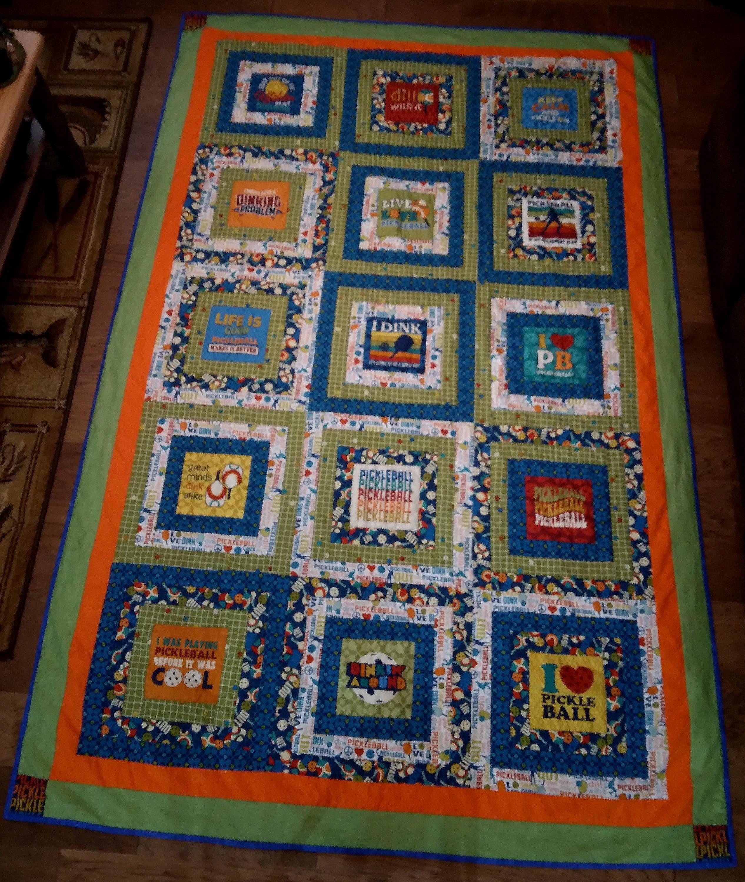 Pickleball Themed Quilt 66" X 101" - Etsy