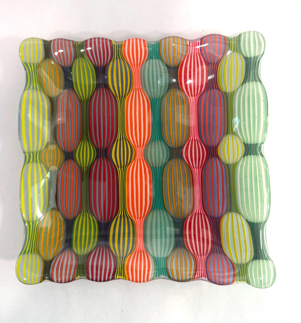 Optical Stringer Magic - Multi-colored Square Plate - Etsy