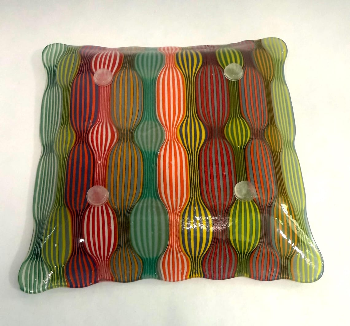 Optical Stringer Magic - Multi-colored Square Plate - Etsy