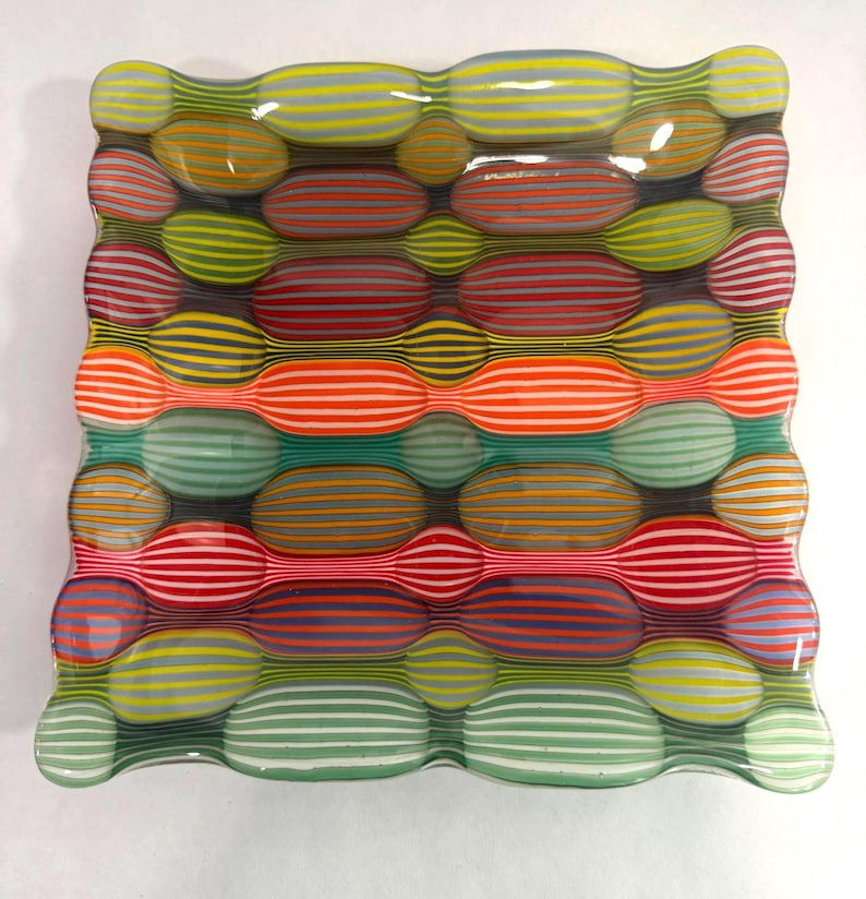 Optical Stringer Magic - Multi-colored Square Plate - Etsy