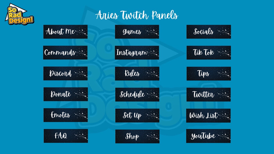 Aries Constellation Twitch Panels - Etsy