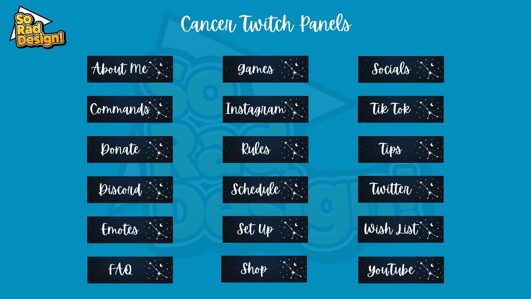 Cancer Constellation Twitch Panels - Etsy