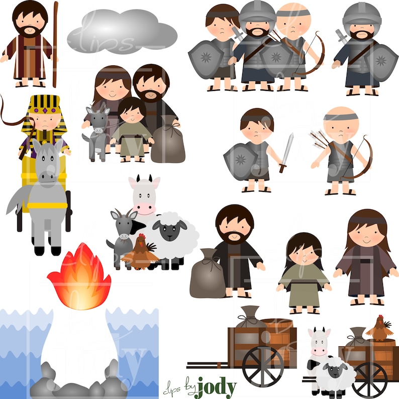 Moses Parts the Red Sea, Old Testament Clip Art, Bible Clip Art, PNG ...