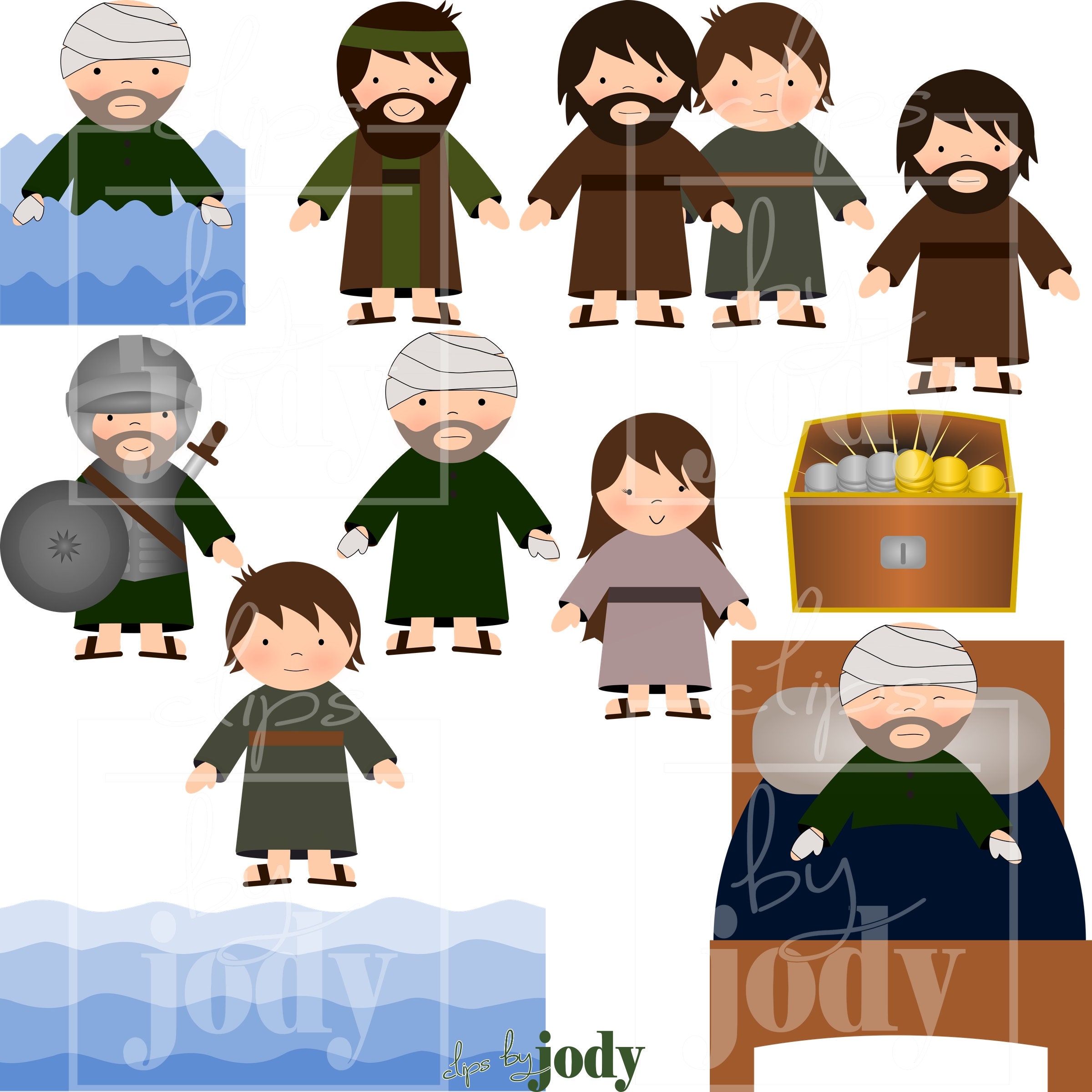Elisha Heals Naaman, Old Testament Clip Art, Bible Clip Art, PNG Files ...