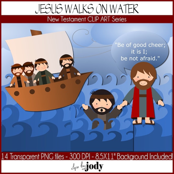 Jesus Walks On Water Clipart For Kids