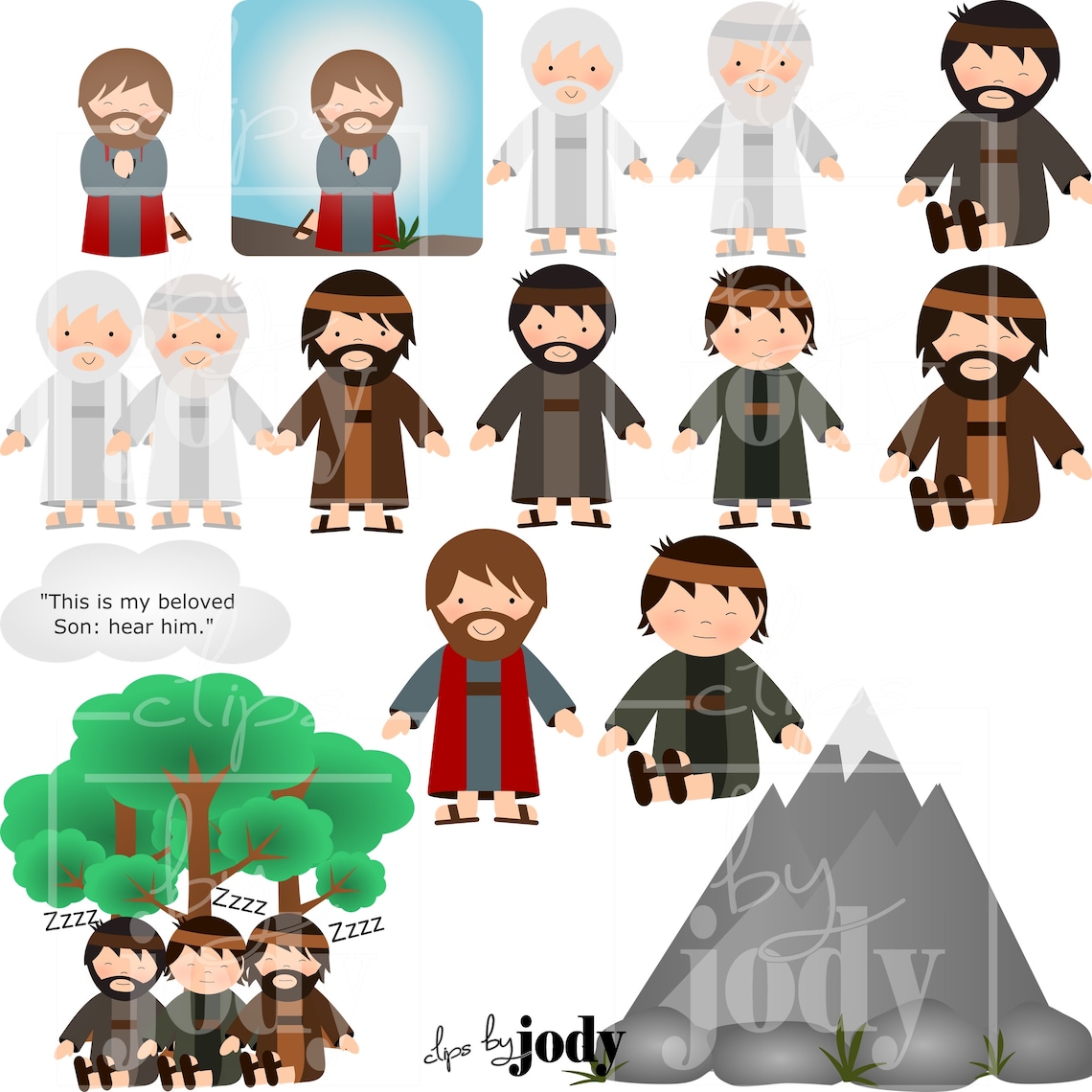 Jesus is Transfigured, New Testament Clip Art, Bible Clip Art, PNG ...