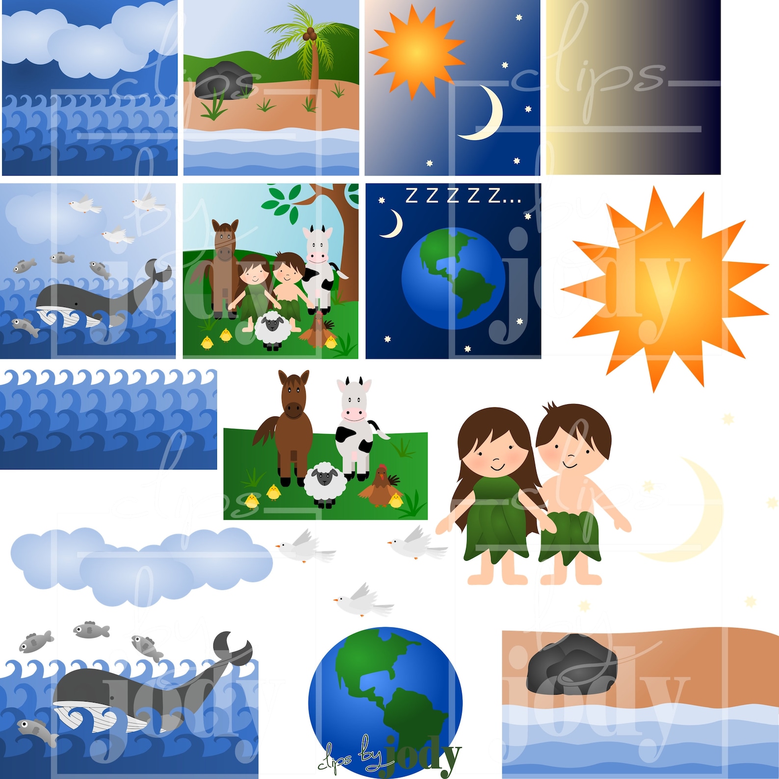 The Creation, Old Testament Clip Art, Bible Clip Art, PNG Files ...