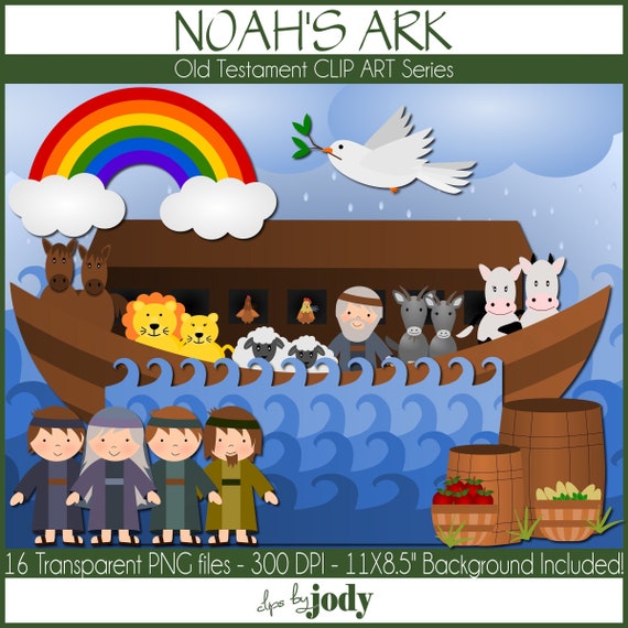 Noah's Ark Old Testament Clip Art Bible Clip Art PNG - Etsy