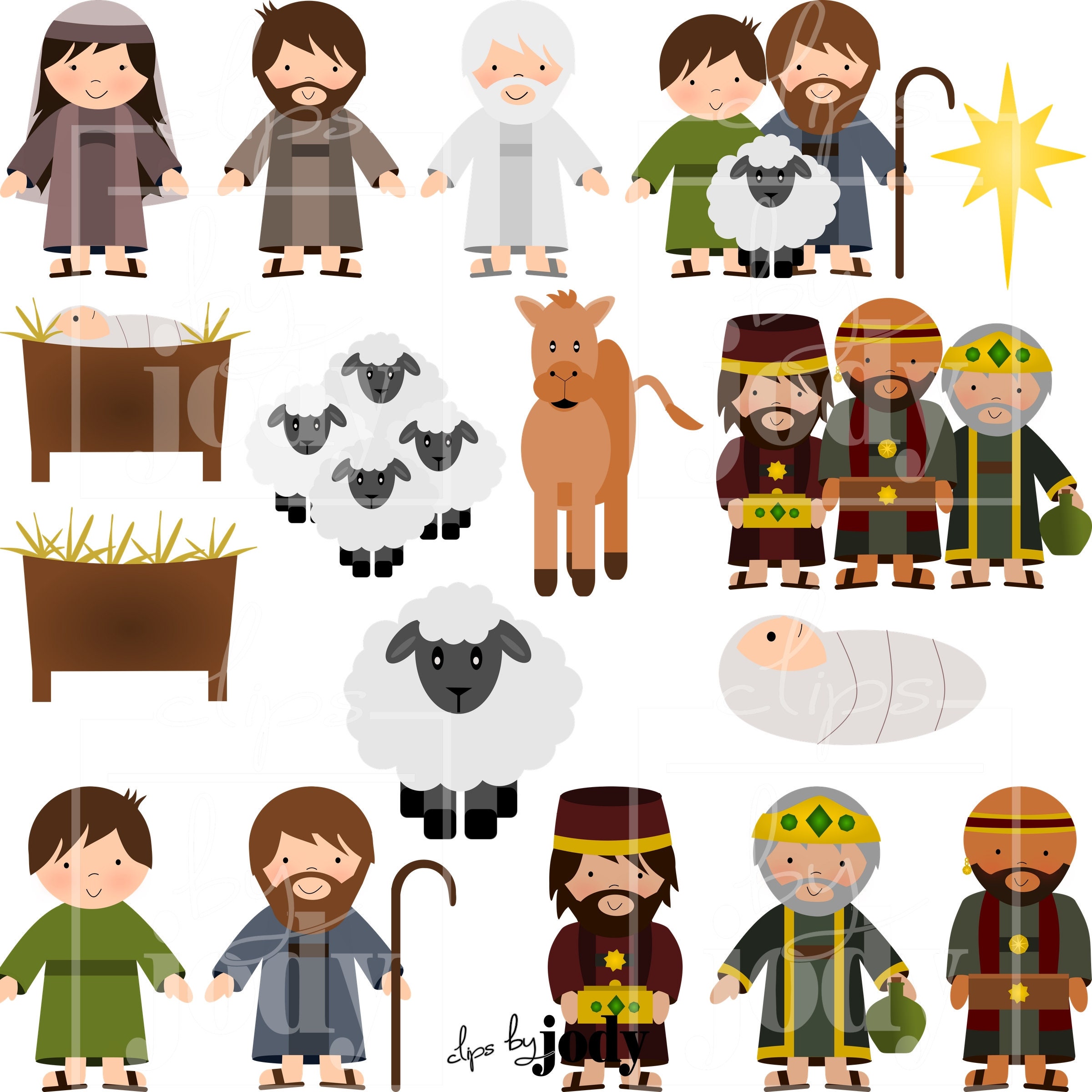 The Birth of Jesus Christ, Nativity, New Testament Clip Art, Bible Clip ...